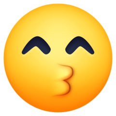 😙 Emoji Wajah mencium dengan mata tersenyum (kissing face with smiling ...
