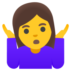 🤷‍♀️ Emoji Wanita yang mengangkat bahu (woman shrugging) beserta ...