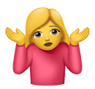 🤷‍♀️ Emoji Wanita yang mengangkat bahu (woman shrugging) beserta ...