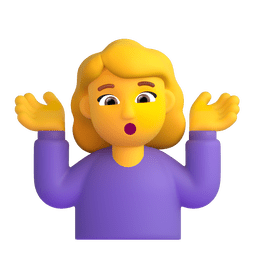 🤷‍♀️ Emoji Wanita yang mengangkat bahu (woman shrugging) beserta ...