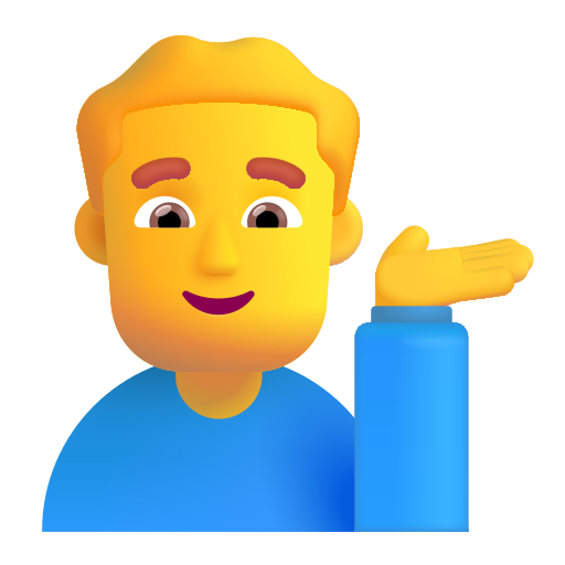 💁‍♂️ Emoji Pria memberikan isyarat (man tipping hand) beserta ...