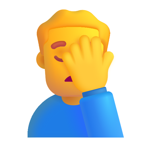 🤦‍♂️ Emoji Pria yang memegangi wajah (man facepalming) beserta ...