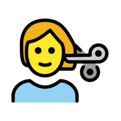💇 Emoji Orang sedang potong rambut (person getting haircut) beserta ...